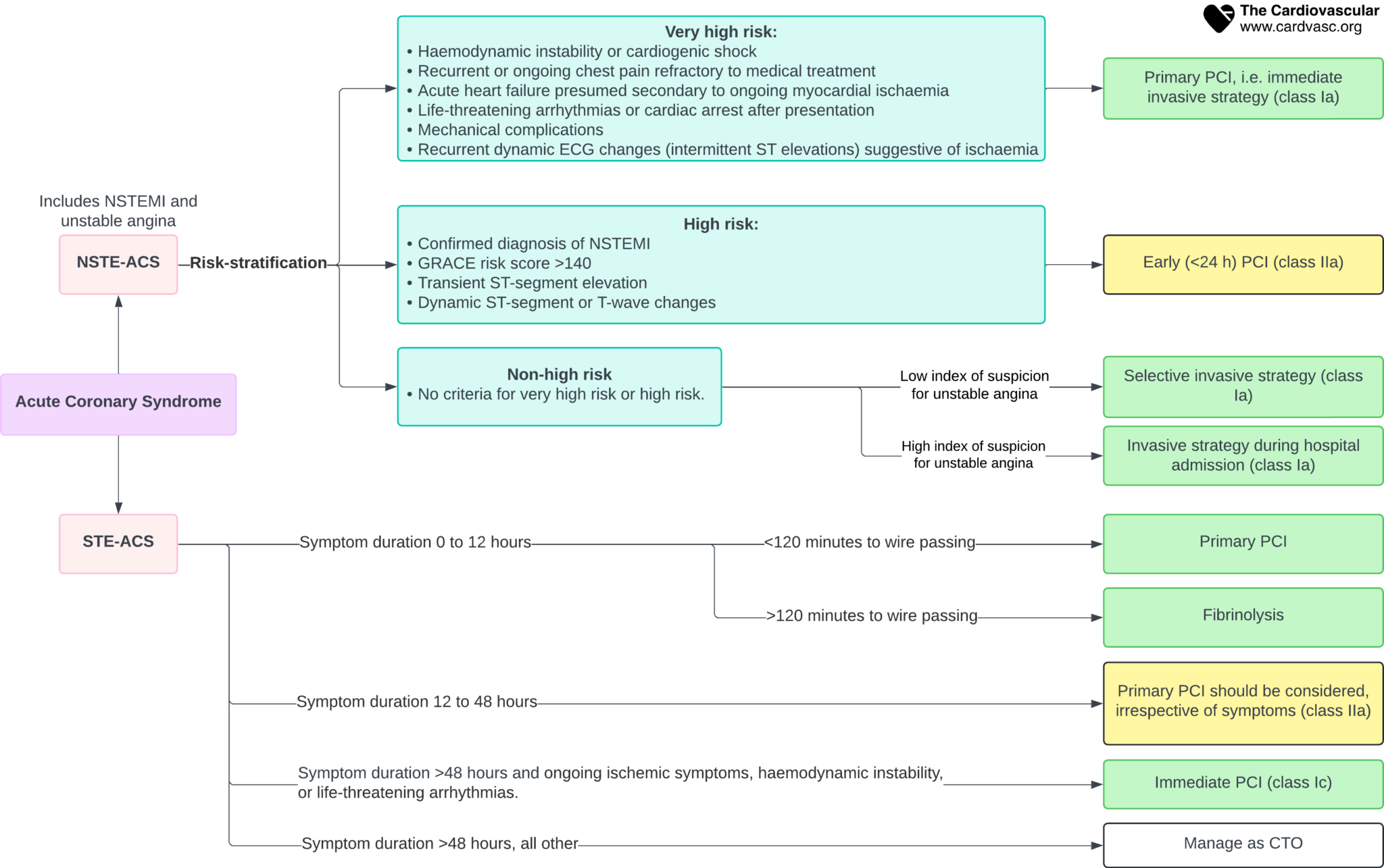 Revascularization algorithm for patients with acute coronary syndromes ...
